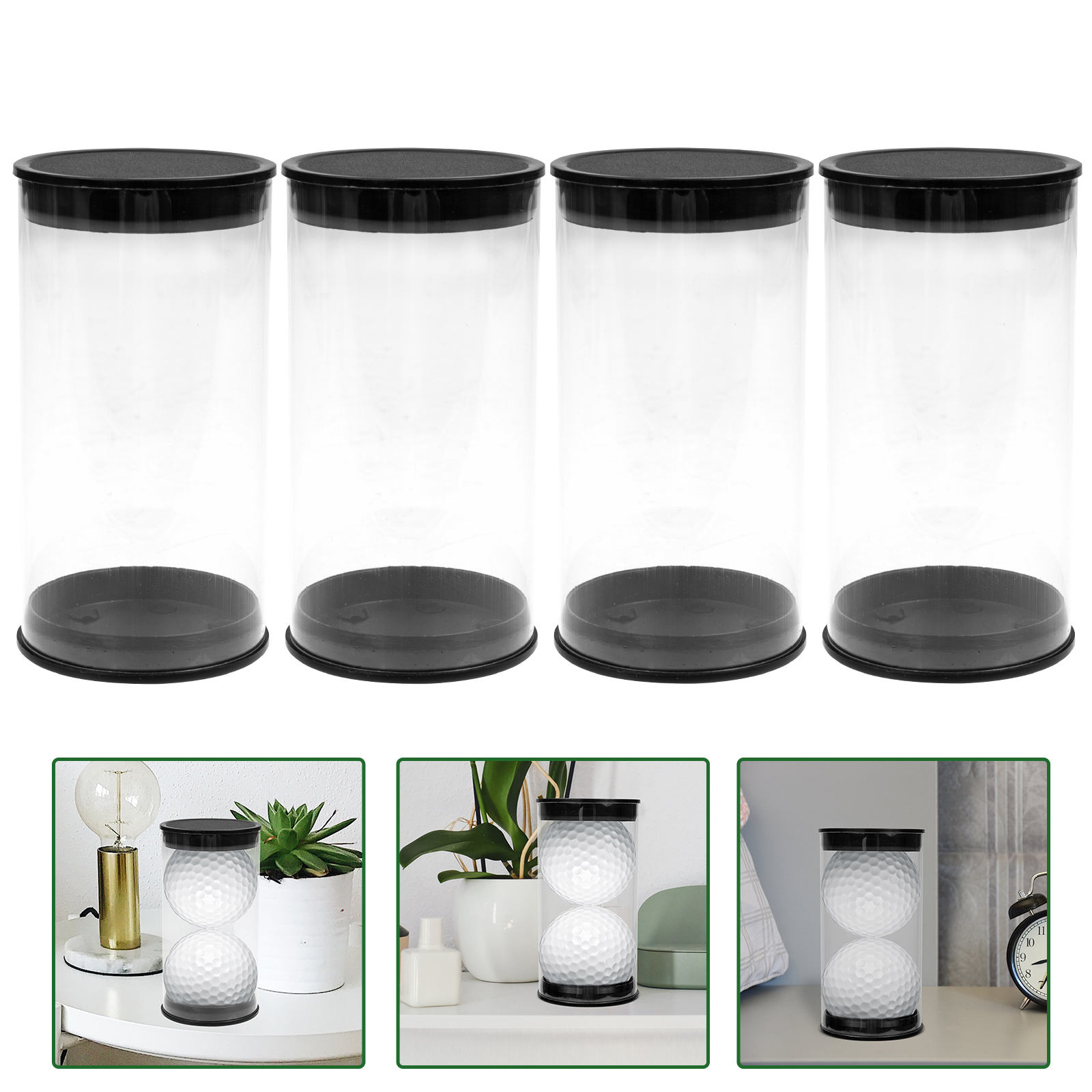 FONWILYO Golf Ball Container Plastic 4Set Simple Design Square for ...