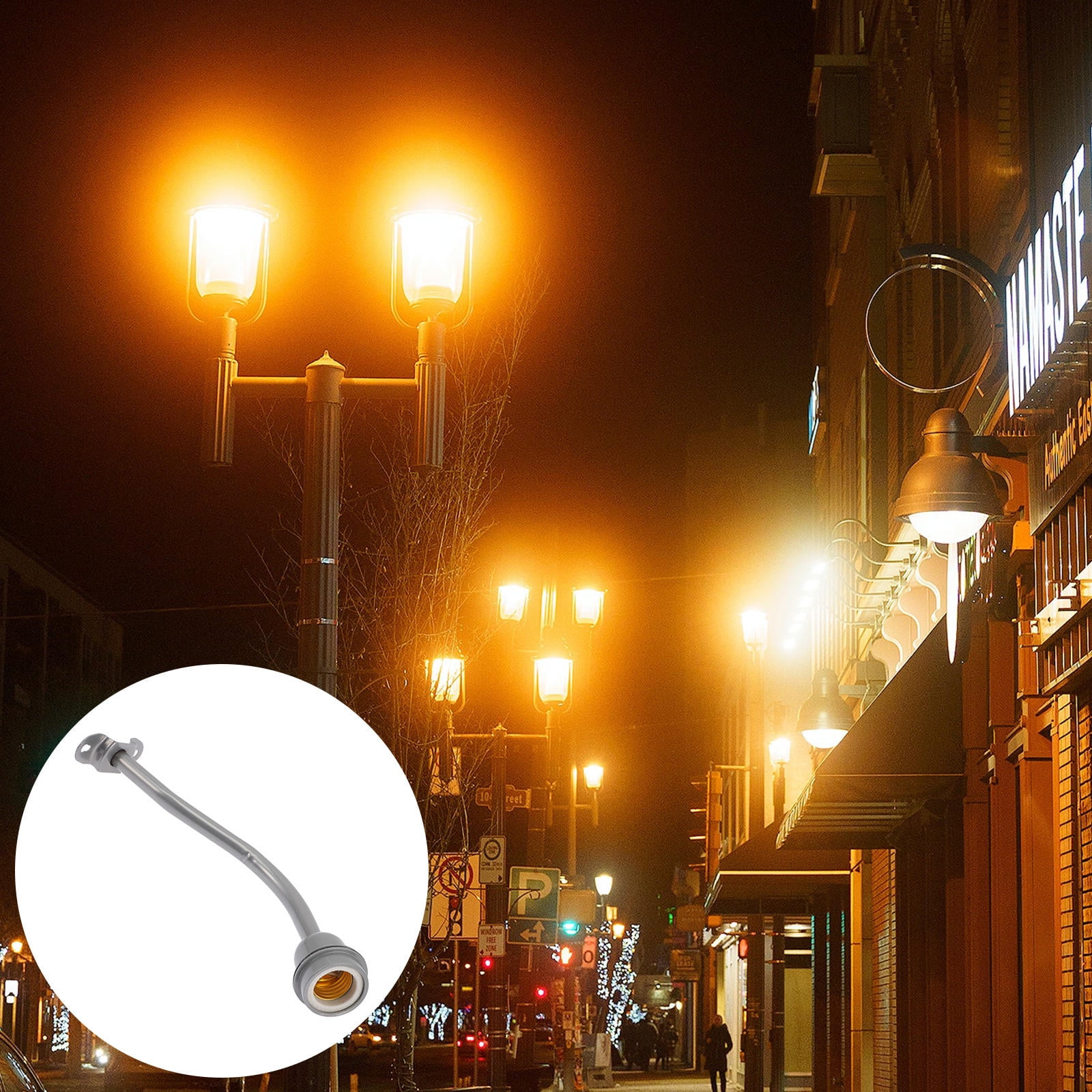 FONWILYO Lamp Pole 1Pack in Silver for Outdoor Lamp Post and Waterproof ...