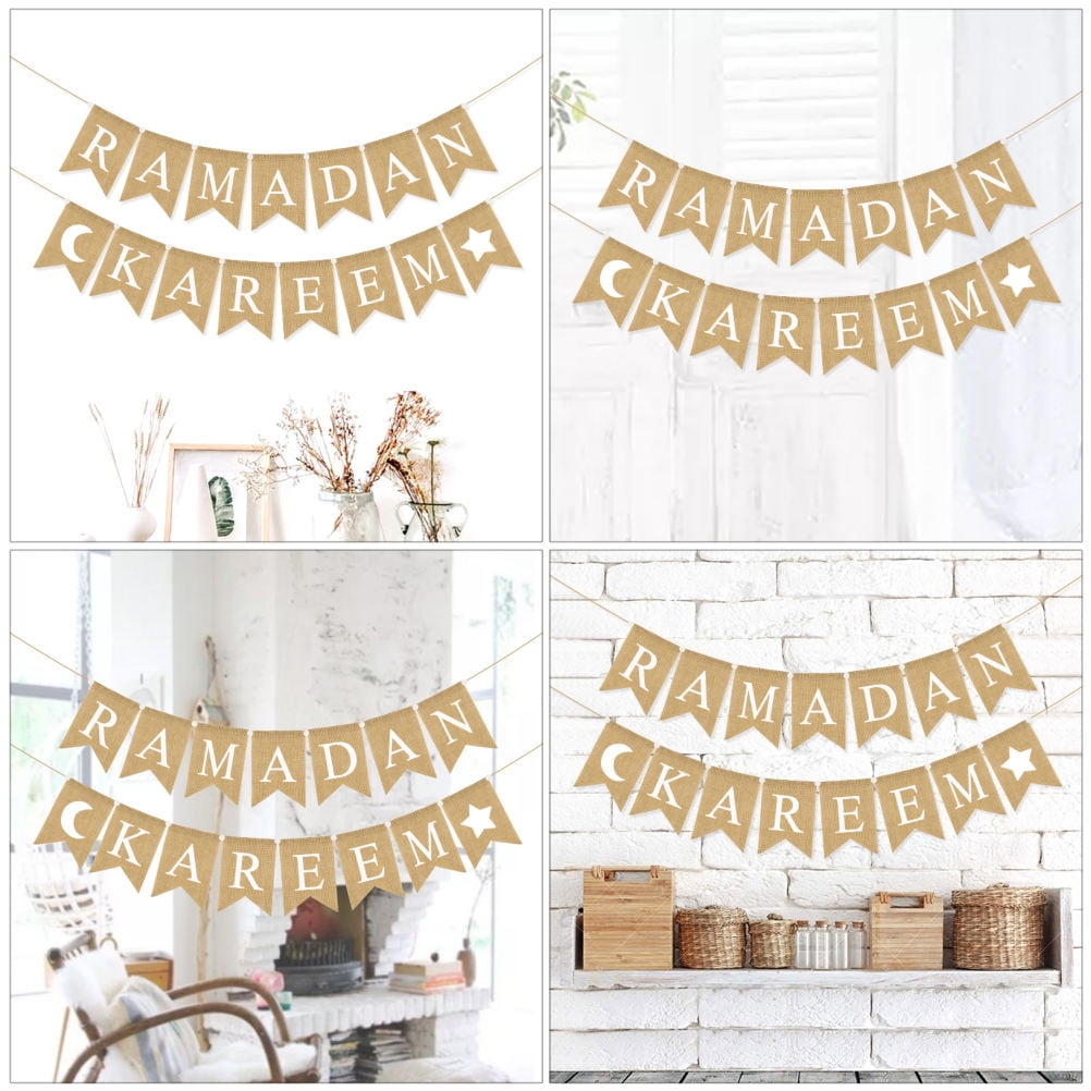 FONWILYO Ramadan Swallowtail Hanging Banners 7.07x5.11x0.04Inch Eid ...