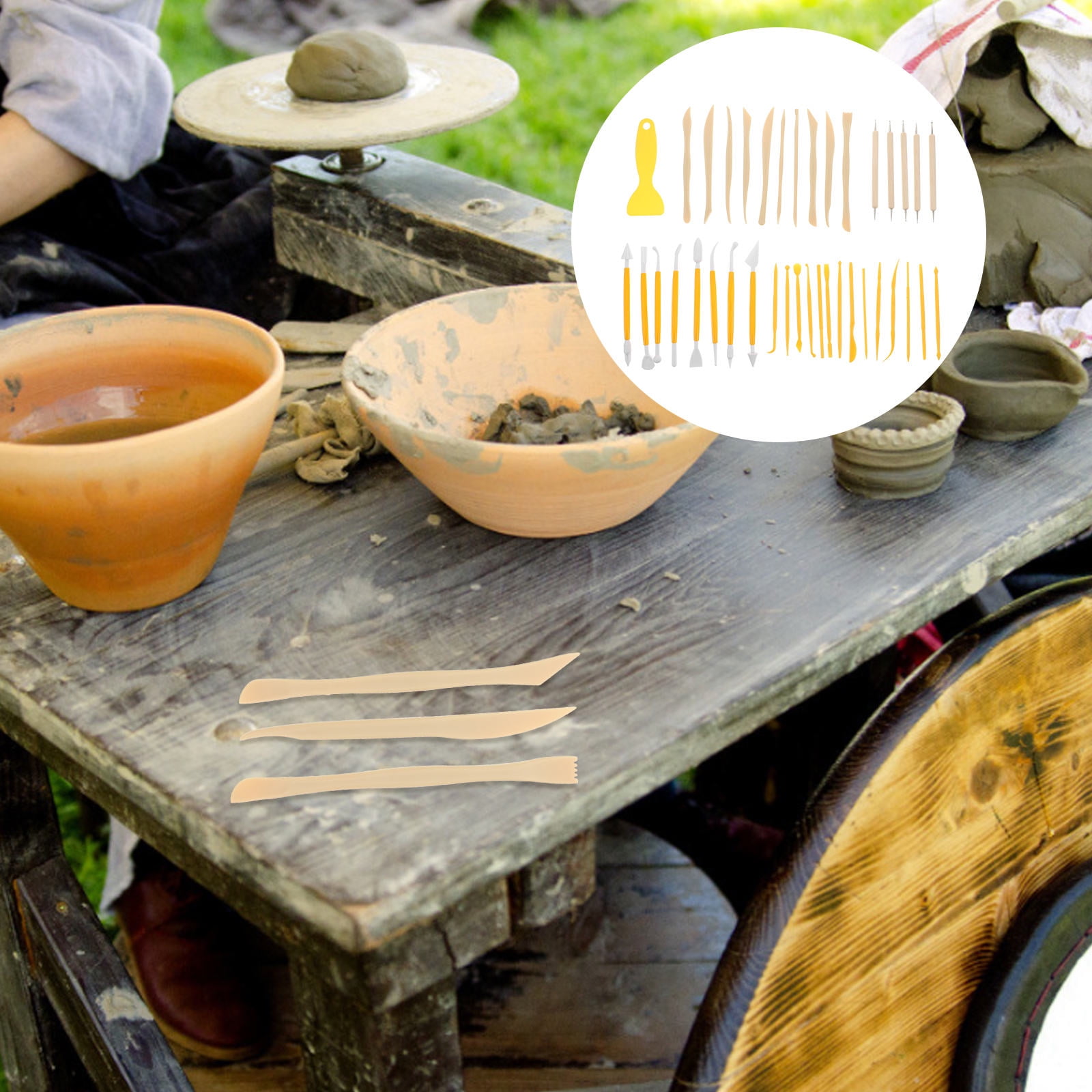 FONWILYO Sculpting Tools for Pottery 39Pcs Yellow Artists and Hobbyists ...