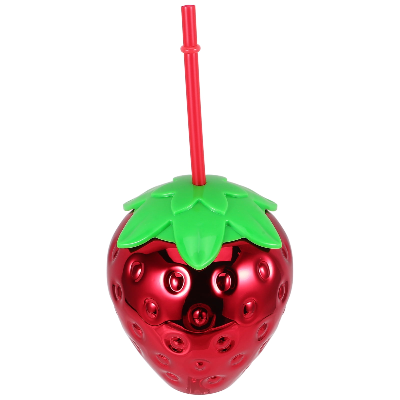 FONWILYO Strawberry Shaped Plastic Cup with Lid and Builtin Straw 20oz ...