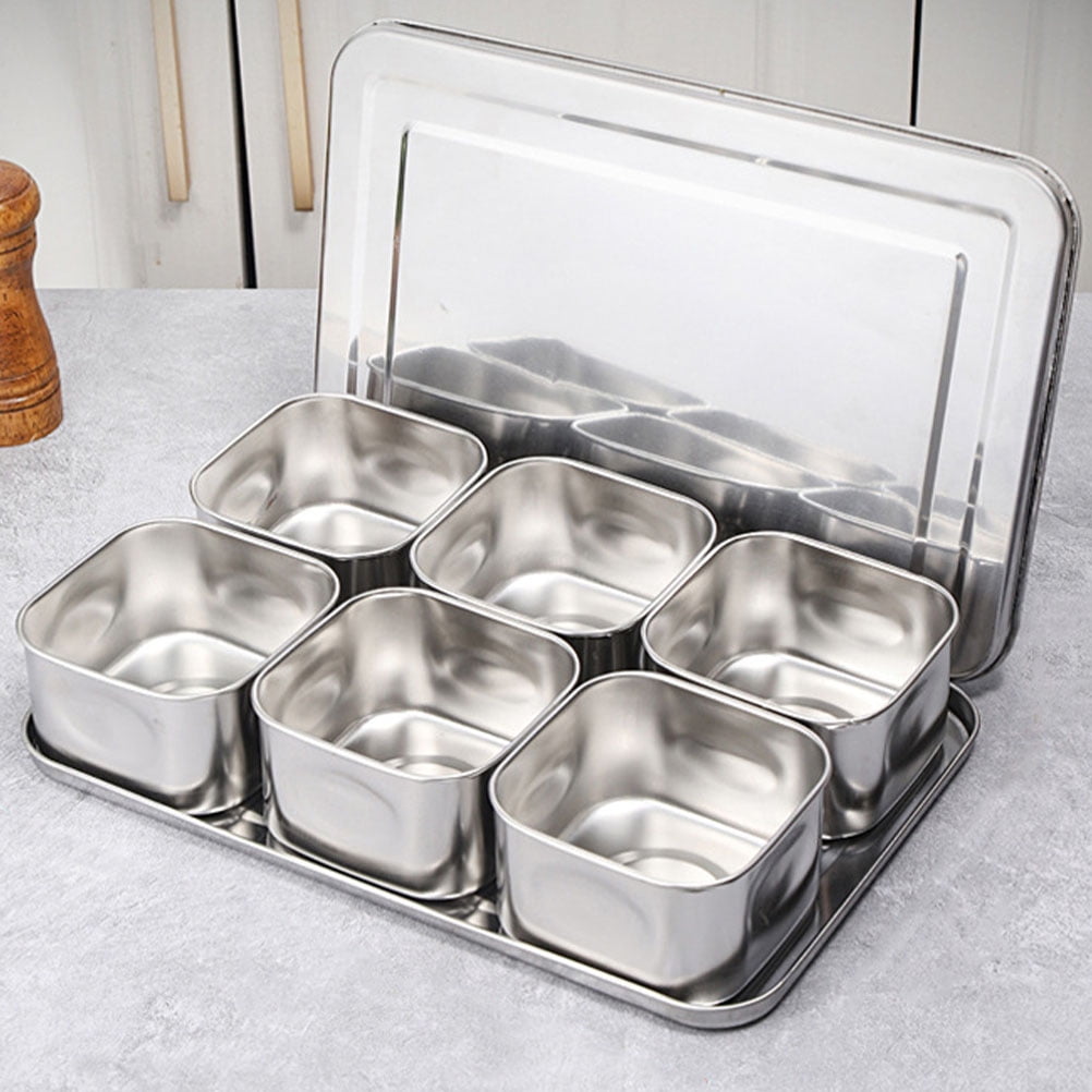 FONWILYO Tabletop Seasoning Box 1 Set Of Square Shaped Stainless Steel ...