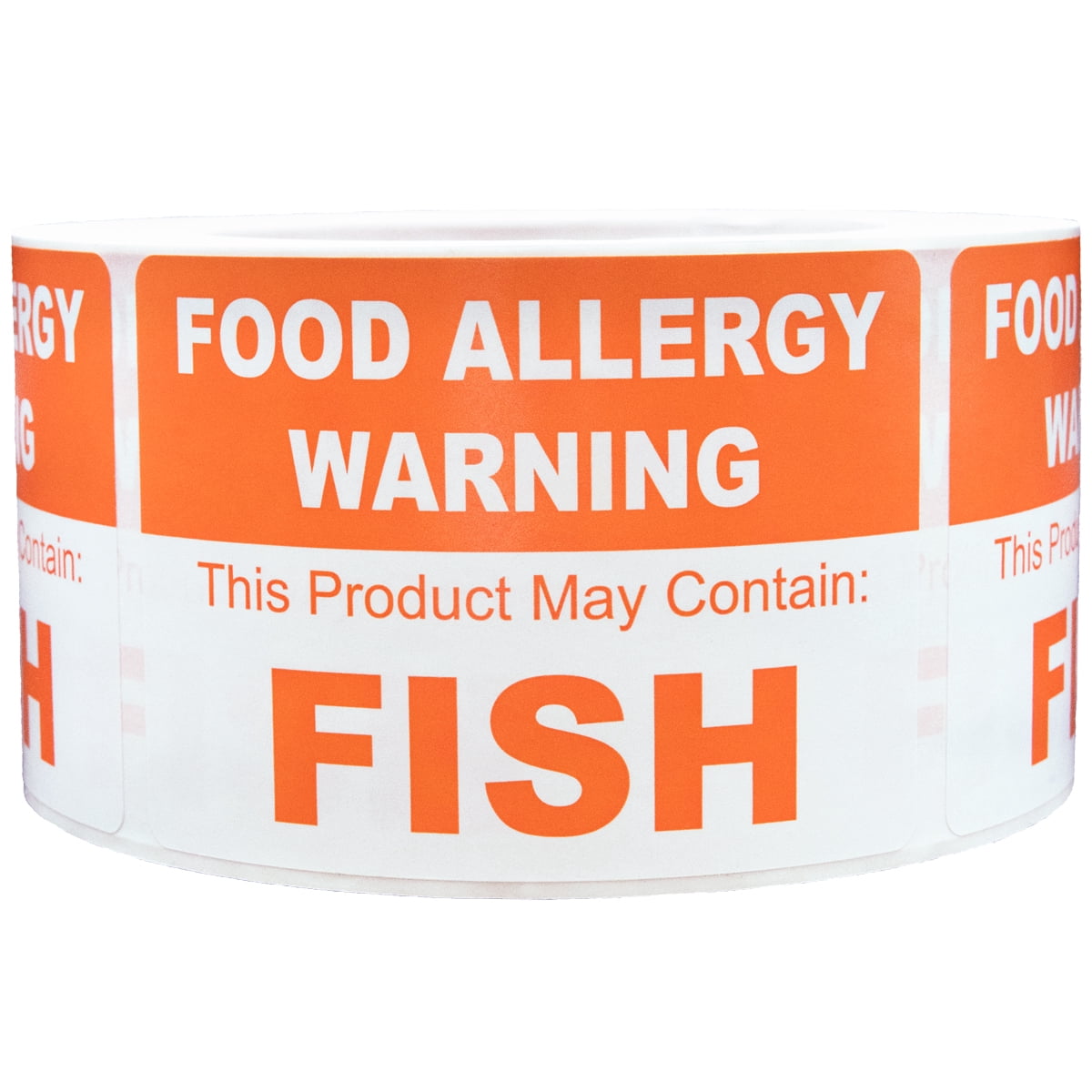 "FOOD ALLERGY WARNING This Product May Contain: FISH" Labels | 2.5 x 3. ...