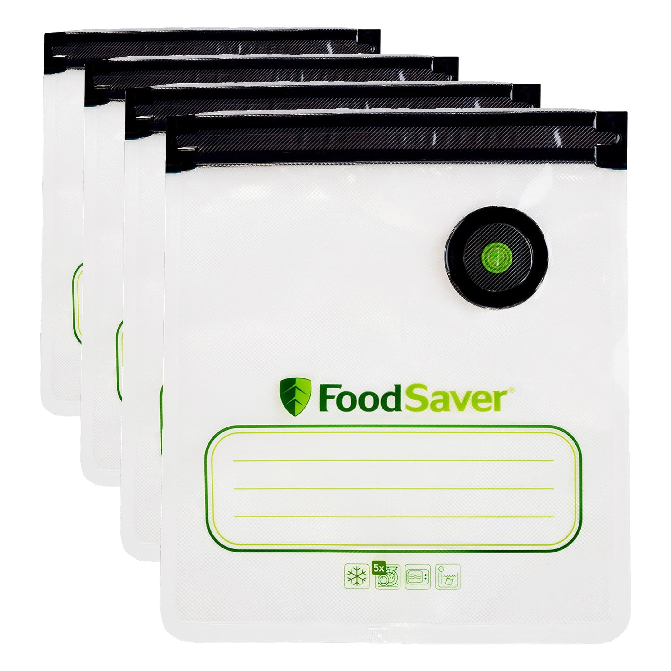 FOODSAVER Reusable Vacuum Zipper Bags, Quart | For Handheld Vacuum ...