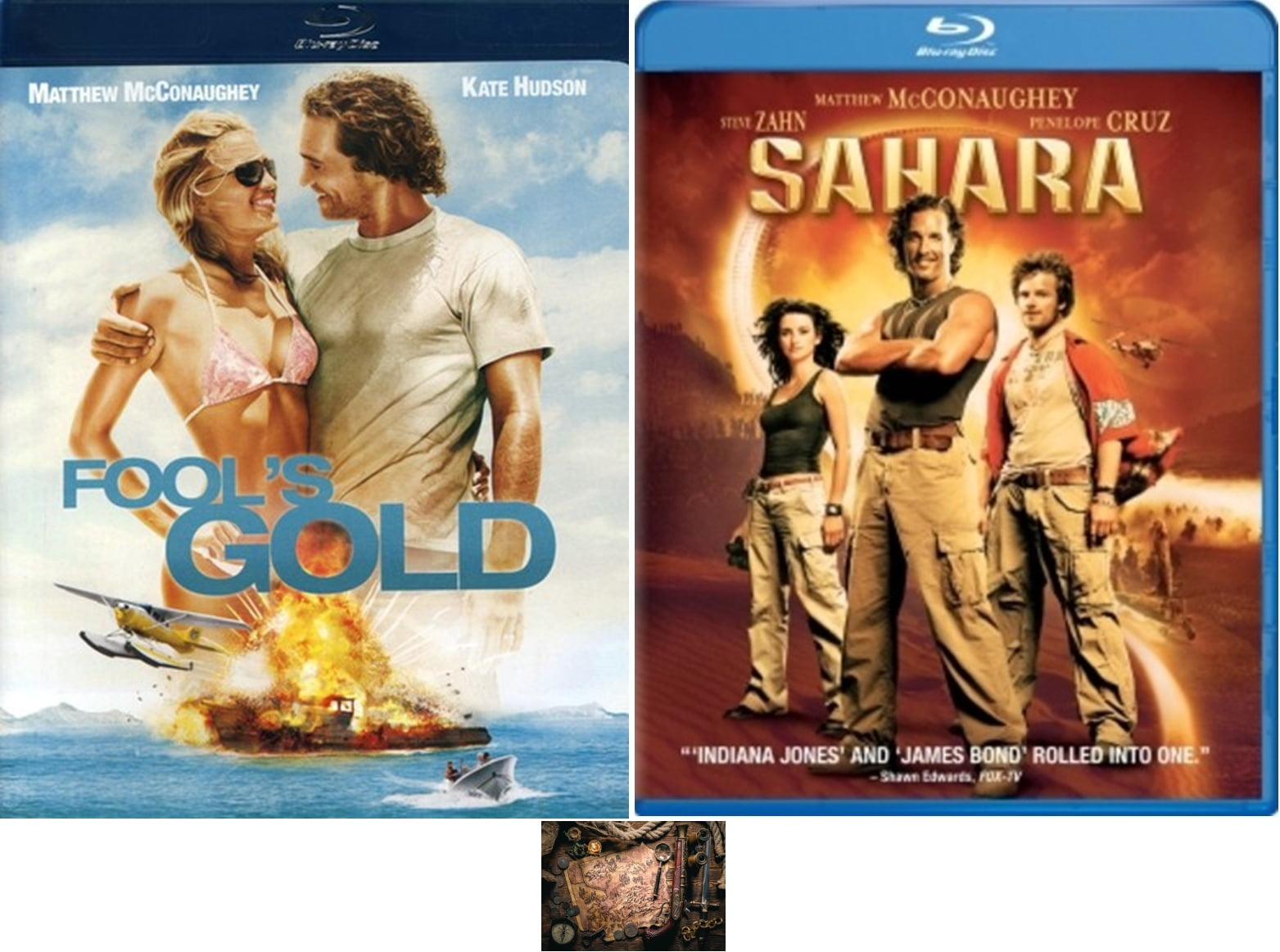 FOOL'S GOLD & SAHARA Matthew McConaughey Double Feature 2 Blu Ray Set ...