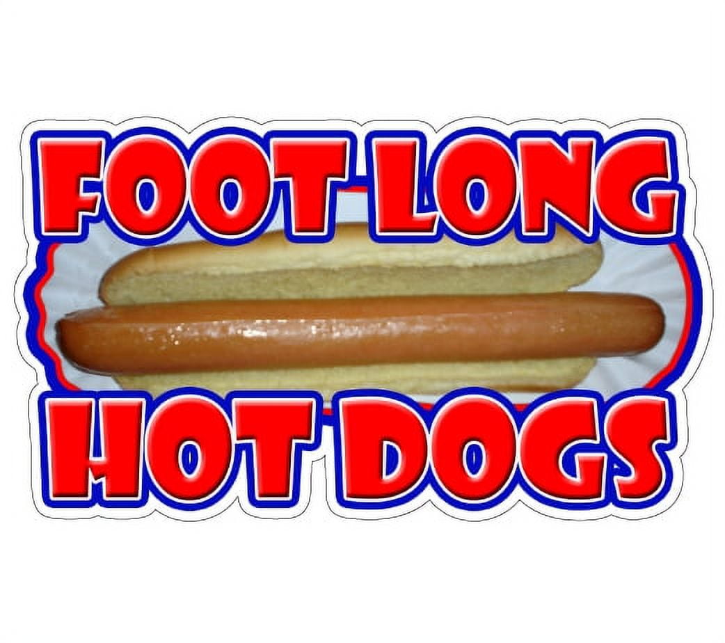 FOOT LONG HOT DOGS Decal footlong dog sign stand cart - Walmart.com