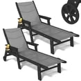 FOOWIN Textilene Patio Chaise Lounge Chair Set of 2, 5 Positions ...