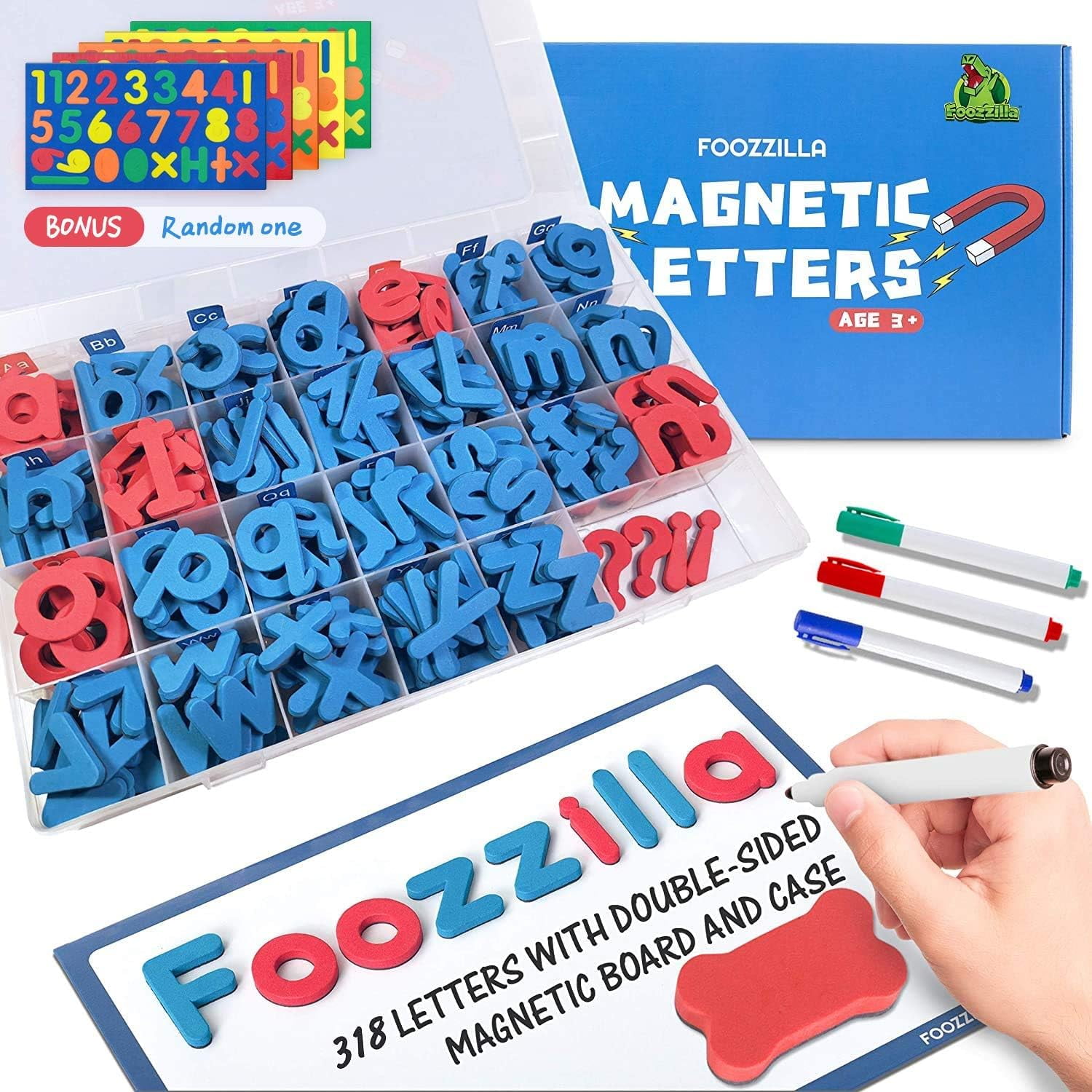 FOOZZILLA Magnetic Letters and STF9 Numbers Kit 286 Pcs with Double ...