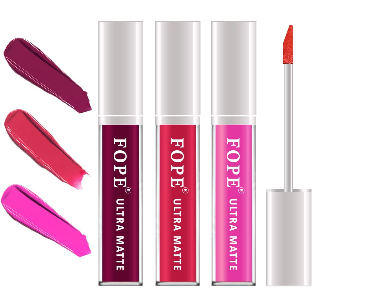 FOPE Ultra Smooth Liquid Matte Lipstick Combo Set of 3 For WomenGirls ...