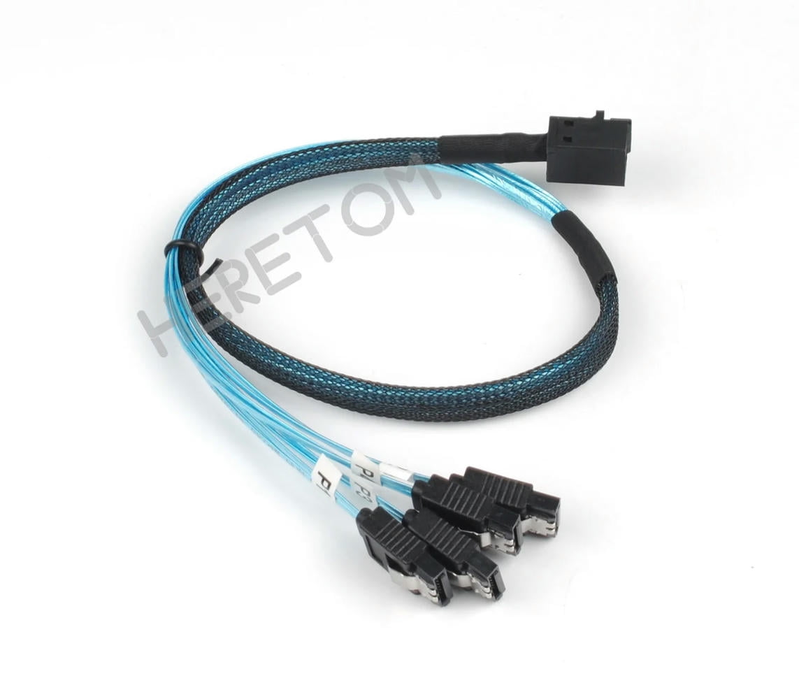FOR 0.5m 1m Internal HD Mini SAS Cable SAS SFF-8643 To 4 SATA Cable SAS ...