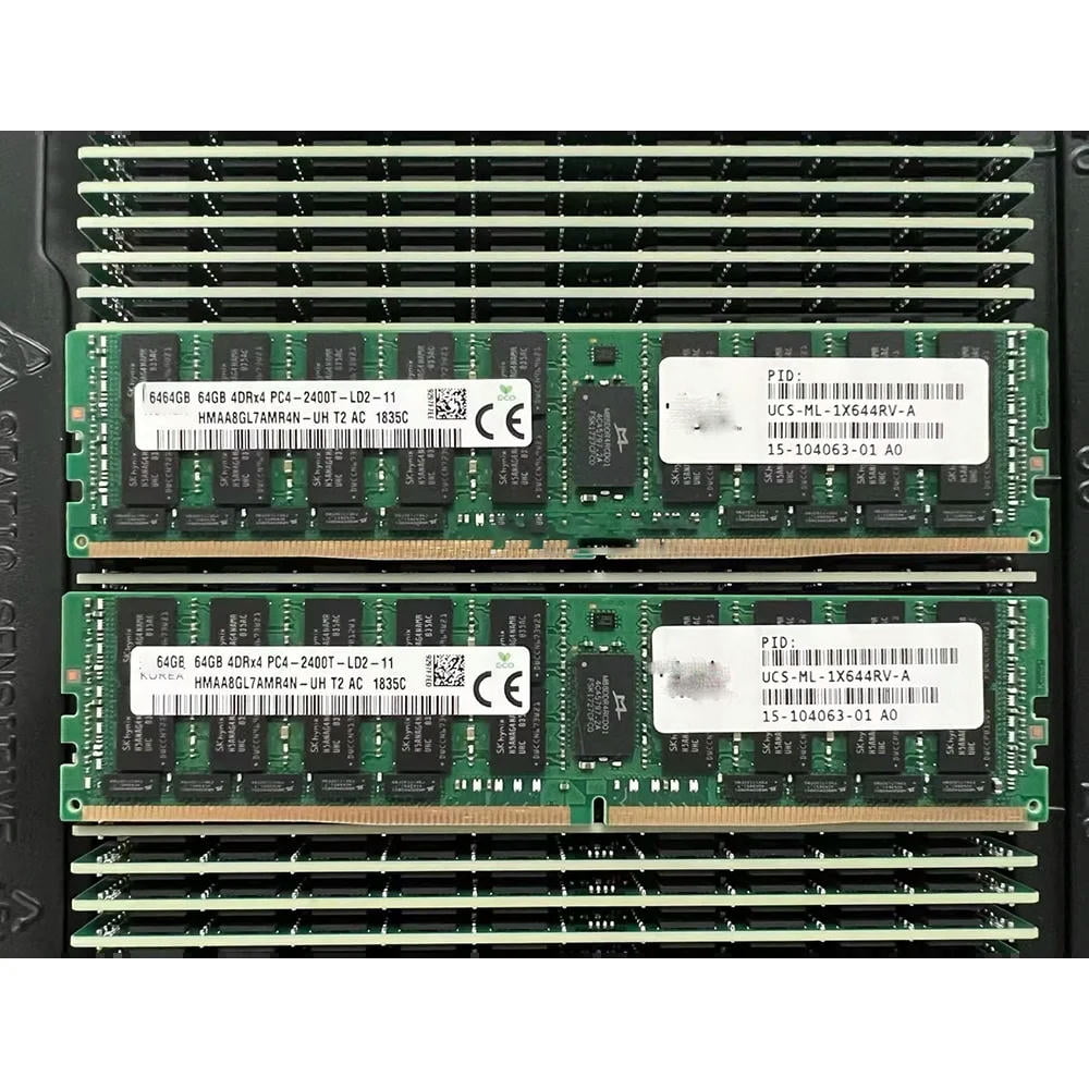 FOR 1 Pcs For 64G 4DRX4 PC4-2400T-LD1 DDR4 2400 ECC RDIMM HMAA8GL7AMR4N ...