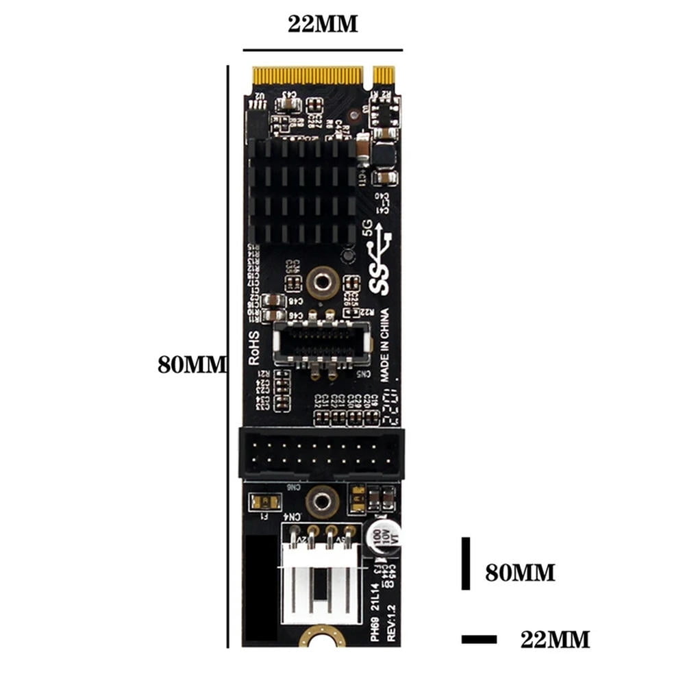 FOR 1 Set TYPE-C+19/20PIN Expansion Card PCB M.2 PCIE Expansion Riser ...