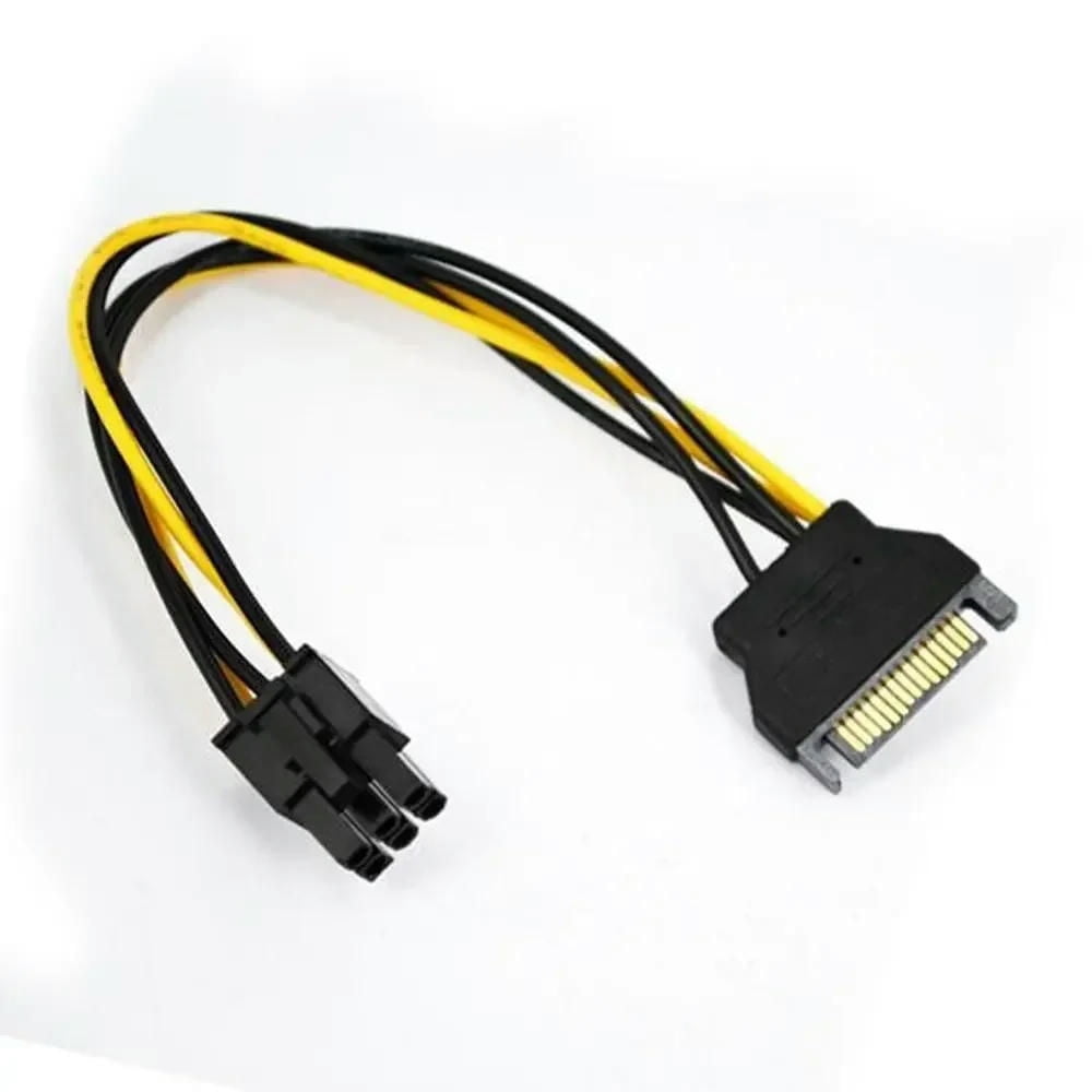 FOR 10 PCS/LOT SATA Power Cable 15 Pin To 6 Pin PCI EXPRESS PCI-E Sata ...
