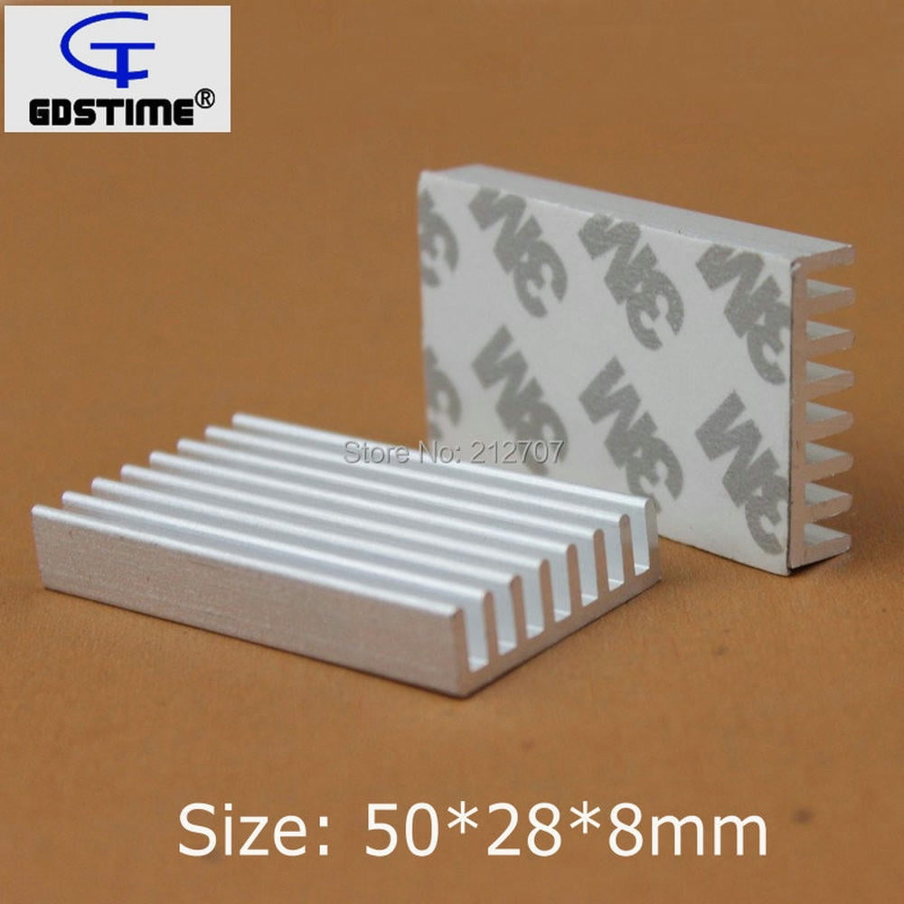 FOR 10 Pieces/lot 50x28x8mm Heatsinks Extruded Radiator Aluminum Heat ...