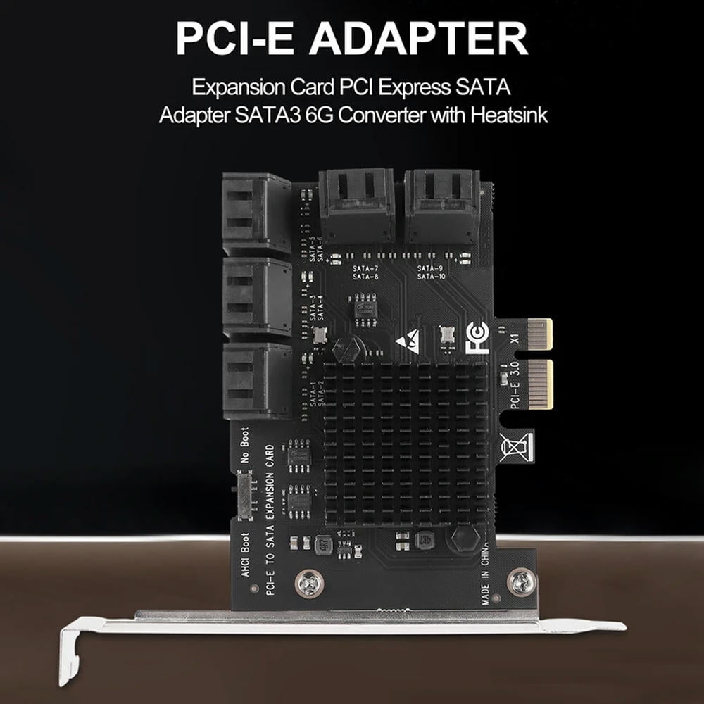 FOR 10 Port SATA 3.0 To Pcie X1 Expansion Card PCI Express SATA Adapter ...
