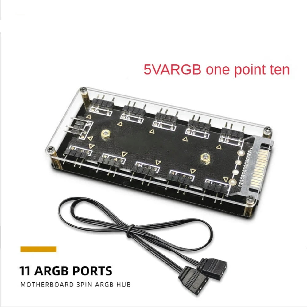 FOR 10 Ports Fan HUB PC Computer Desktop 5V 3PIN A Extension Splitter ...