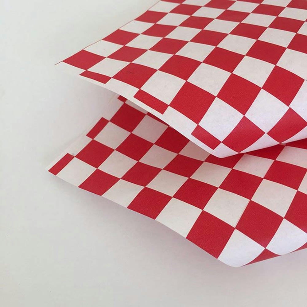 FOR 100 PCS checkered deli candy basket liner Food Wrap Papers Fat ...