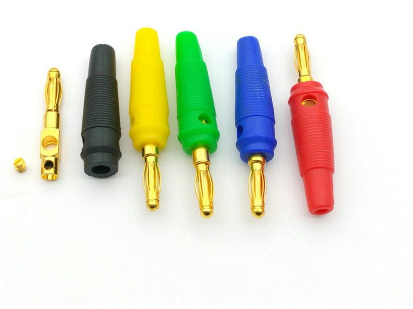 FOR 100 pcs Gold plated 4MM Banana Plug Screw to POST Test Probes ...