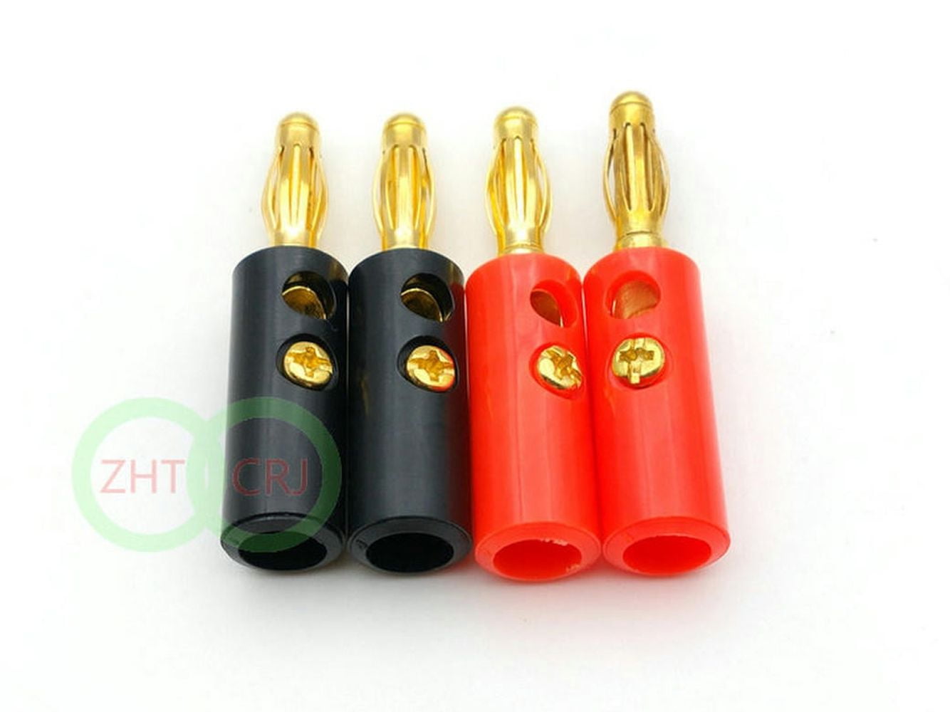 FOR 1000PCS gold plated 4mm banana plug Black And Red Connector ...