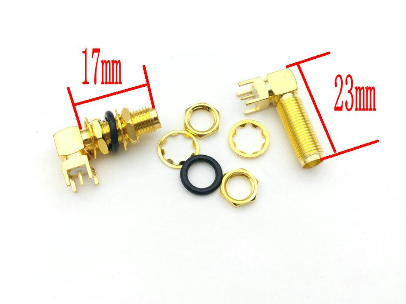 FOR 100PCS COPPER PC Board PCB Mount SMA Female Jack Nut Bulkhead Right ...