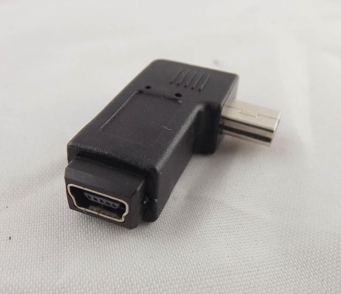 FOR 100Pcs USB 2.0 Mini 5 Pin Male To Mini 5 Pin Female M/F Left Angle ...