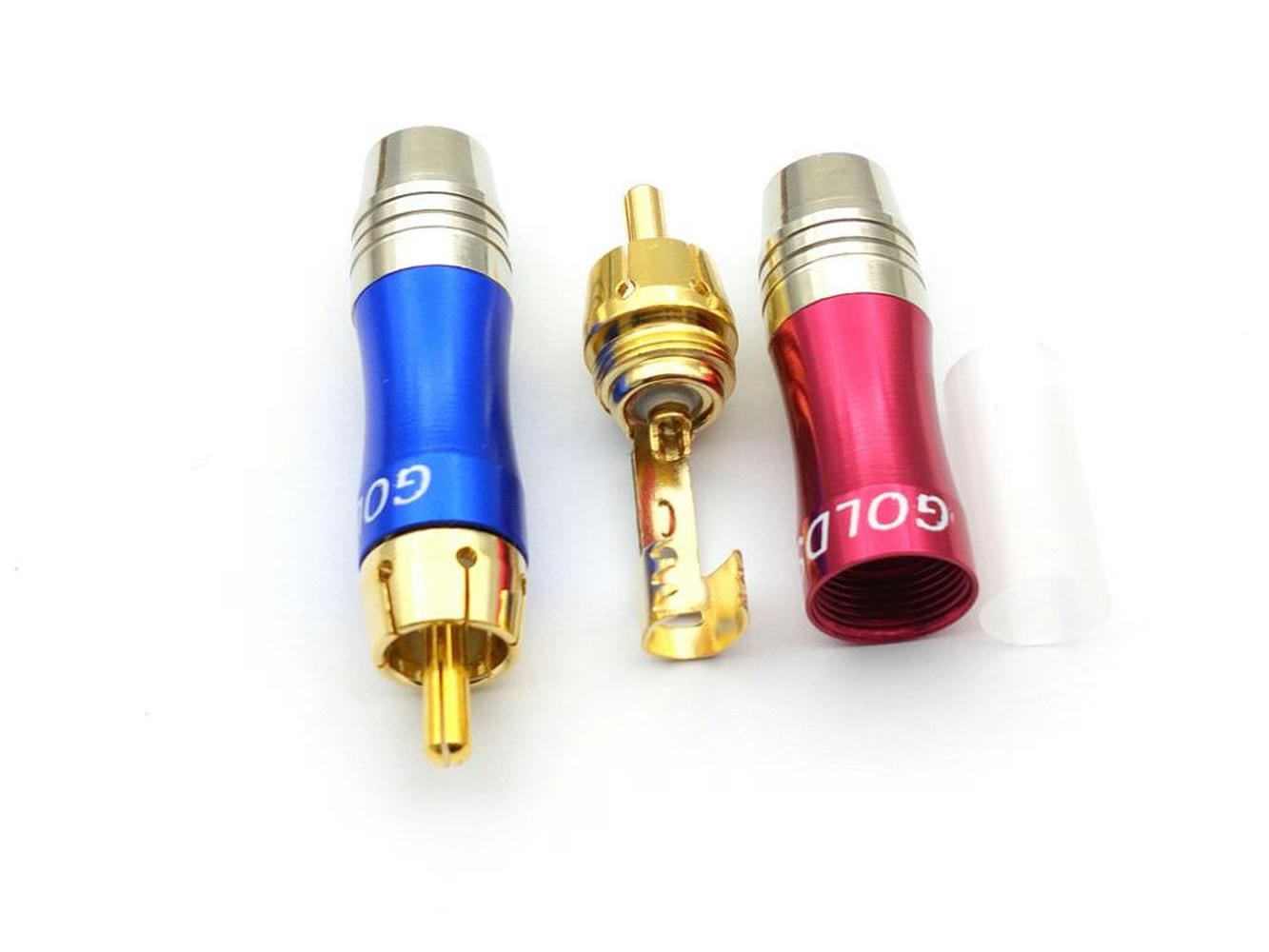 FOR 100pcs 24k Gold Plated RCA Plug soldering connector - Walmart.com