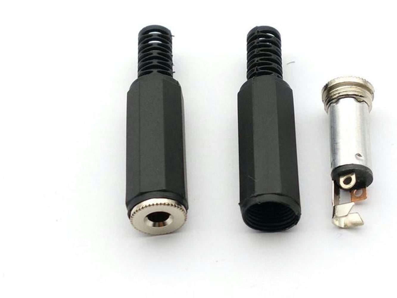 FOR 100pcs 3.5mm Jack Stereo Plastic Female Inline Socket Solder ...