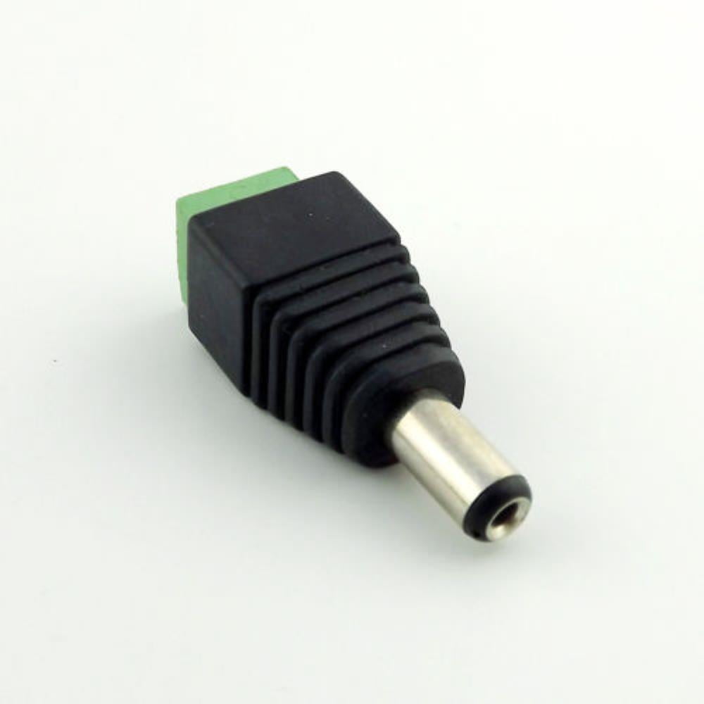 FOR 100pcs 5.5 x 2.5mm Male DC Power Plug LED CCTV Video Balun ...