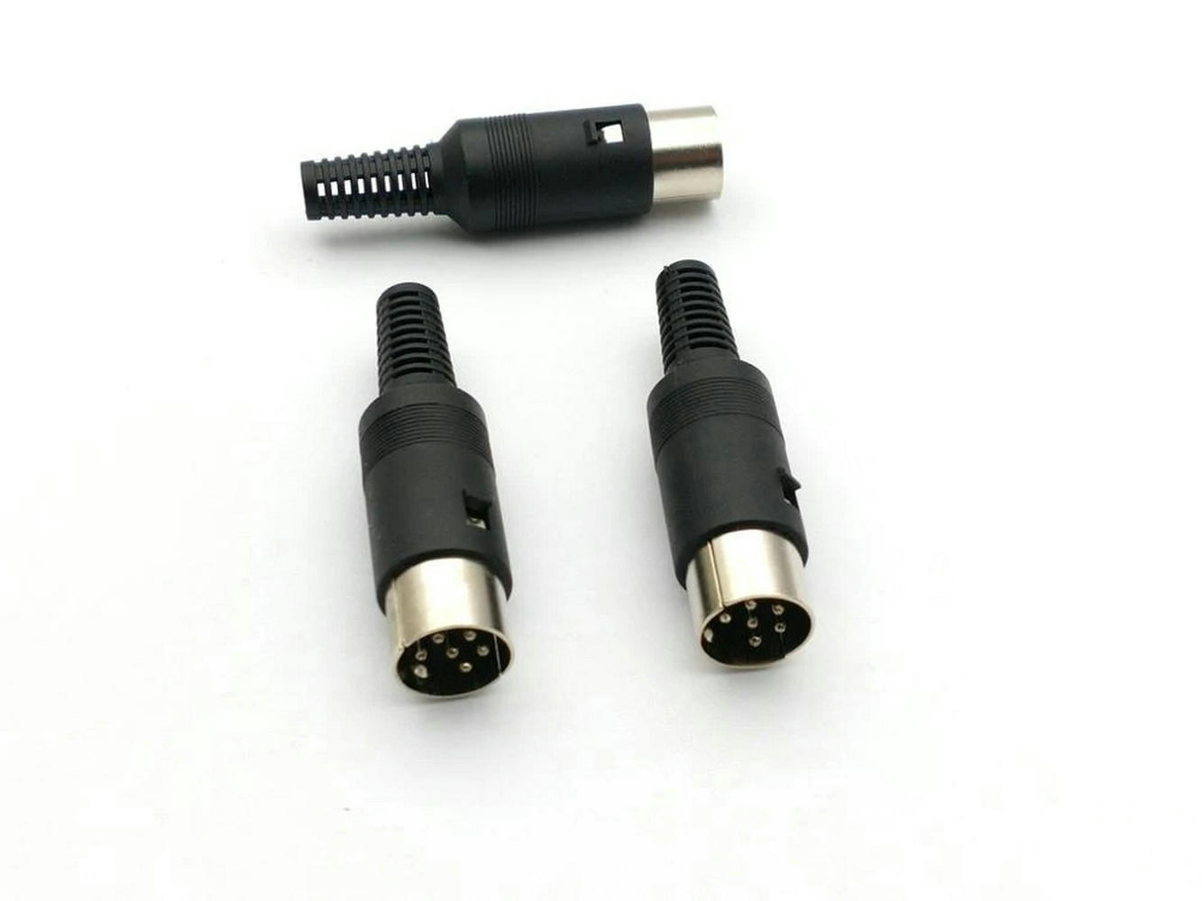 FOR 100pcs 6 Pin DIN Plug Connector Male with Plastic Handle - Walmart.com