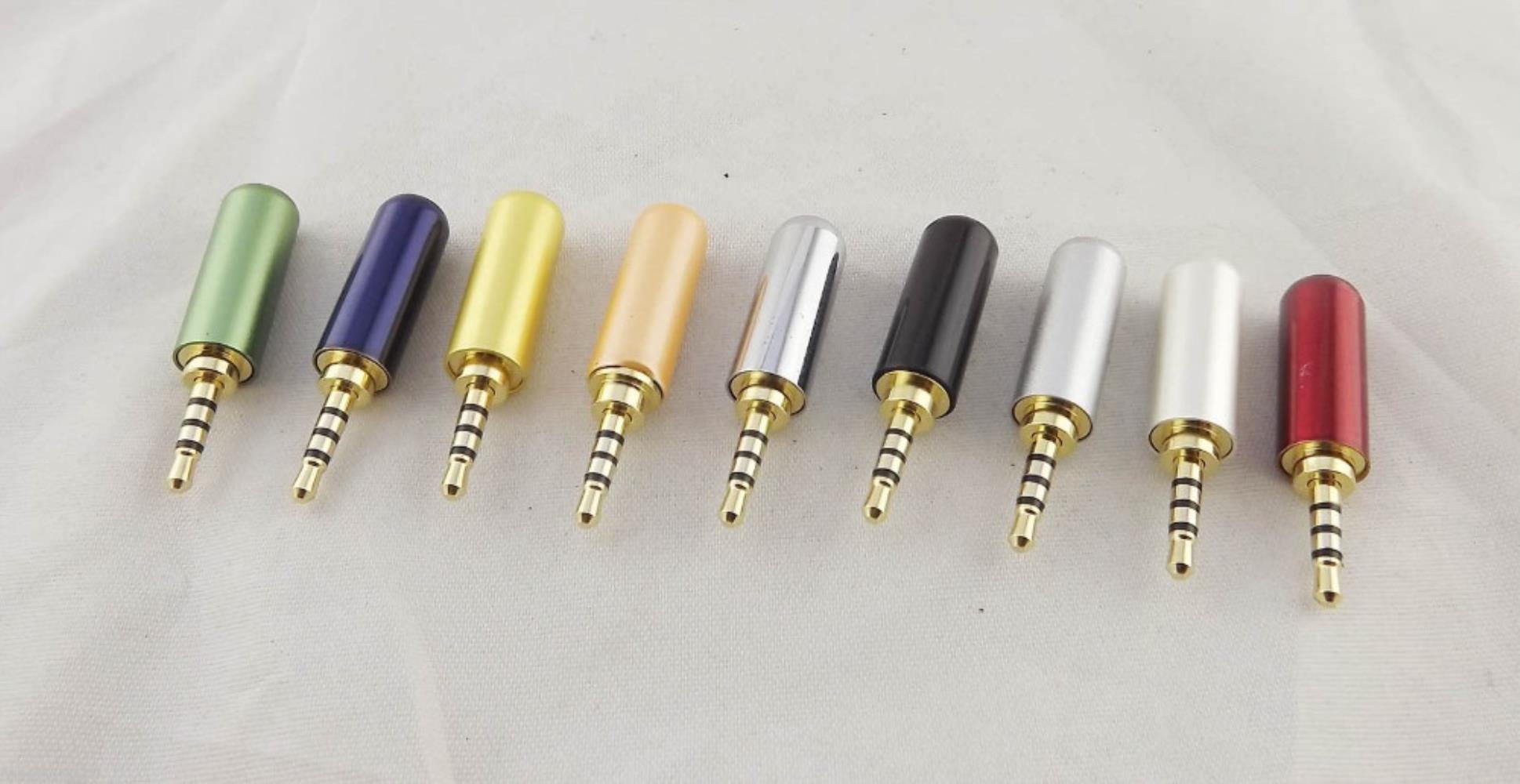 FOR 100pcs Gold 2.5mm Male 4 Pole Stereo Repair Headphone Metal Audio ...