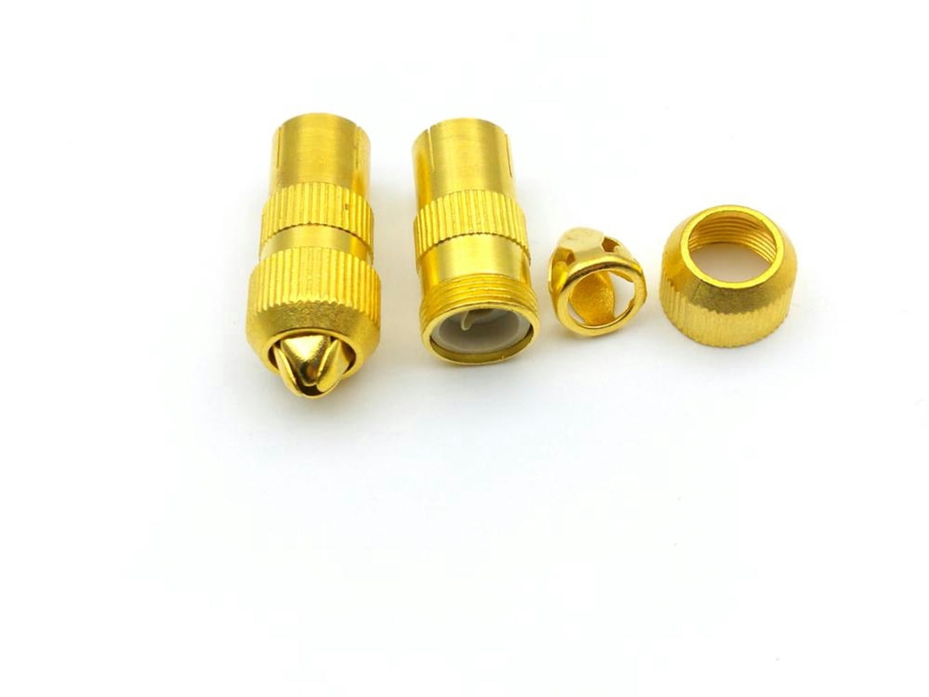 FOR 100pcs Gold plated FEMALE TV AERIAL CONNECTOR PLUG METAL COAXIAL ...
