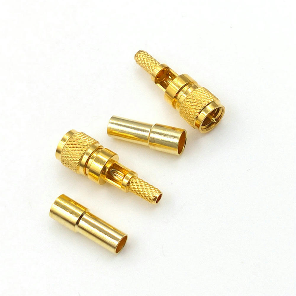 FOR 100pcs Gold plated M5 male plug microdot connector crimp for RG316 ...