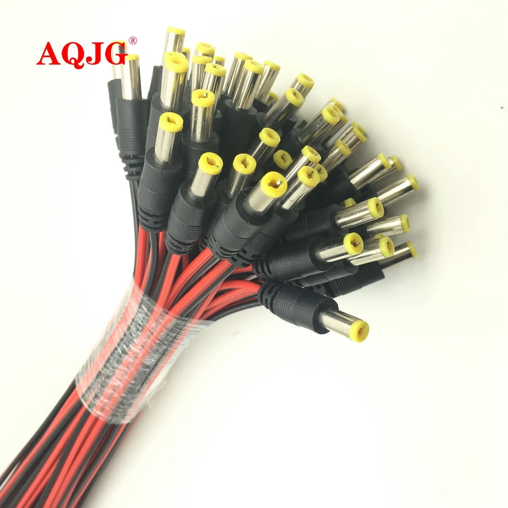 FOR 100pcs/Lot 2.1x5.5 Mm Male Female Plug 12V Dc Power Pigtail Cable ...
