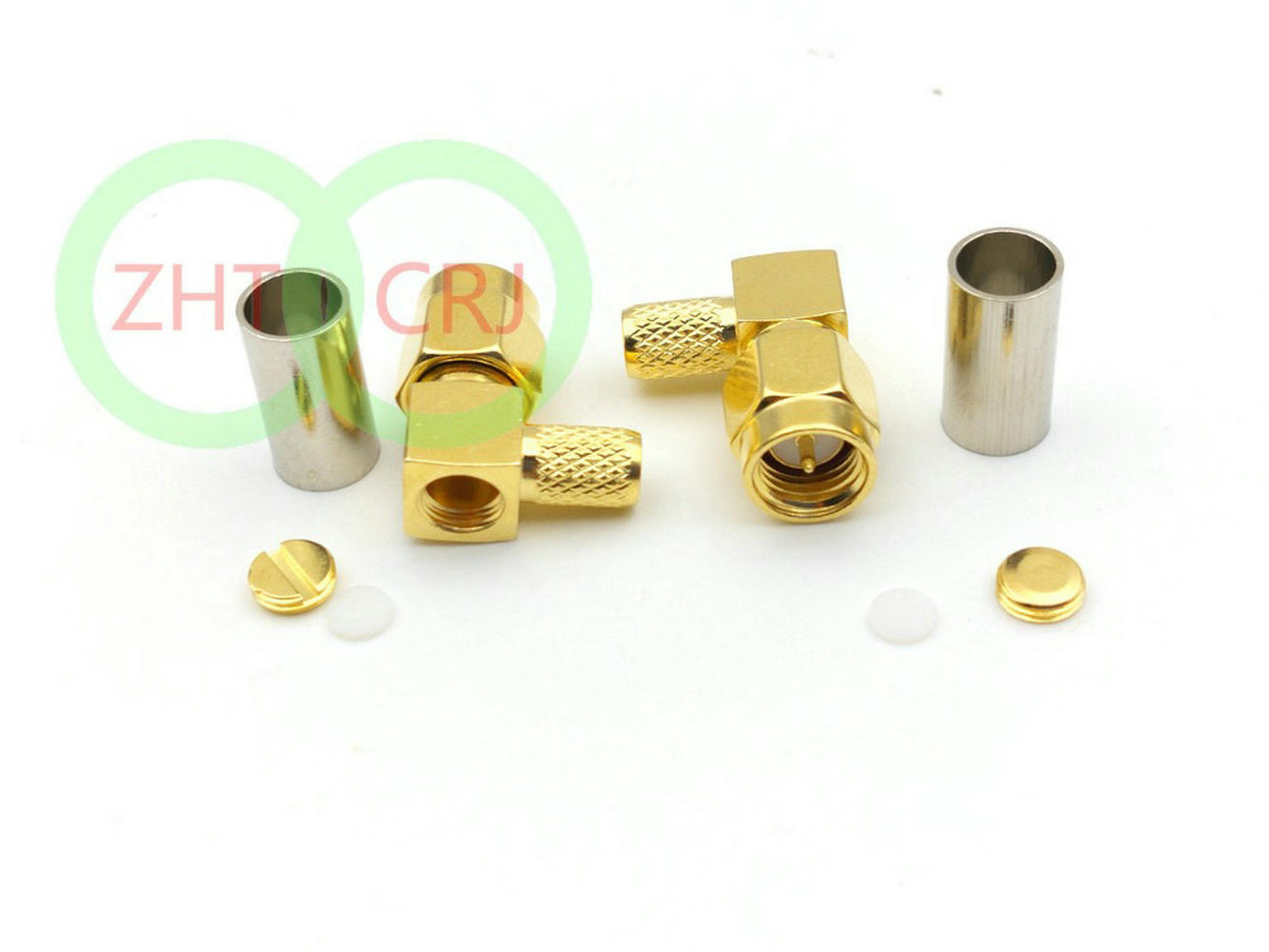 FOR 100pcs SMA Male 90 Degree Right Angle FOR Crimp RG58 RG142 LMR195 RG400 RG223 Cable Plug RF ...