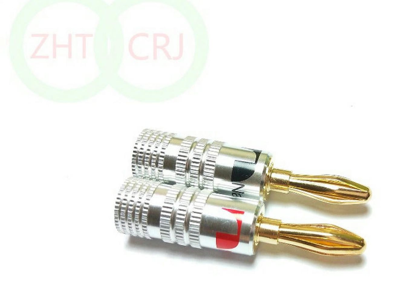 FOR 100pcs Speaker 24K Gold Plated Copper BFA 4mm Banana connector Male ...