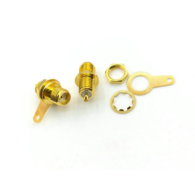 FOR 100pcs copper RF Coax SMA Female Jack RF Panel Mount with flange ...