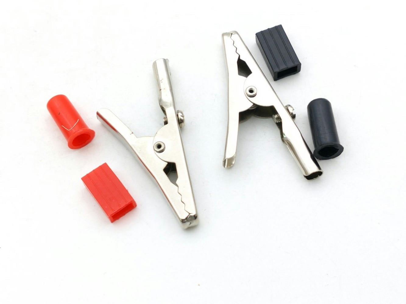 FOR 100pcs solid Alligator Clip Clamp Connector 55mm with Screw Red and ...