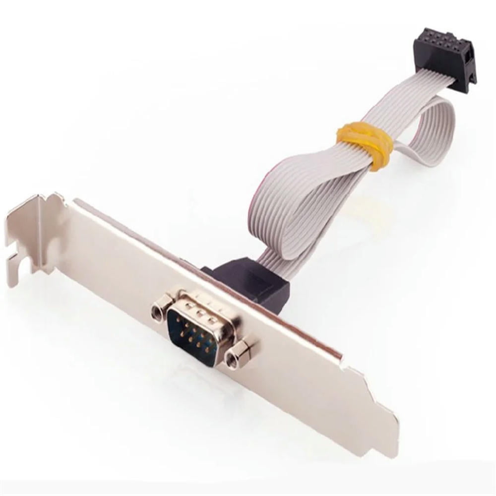 FOR 10P to DB9 Serial Port Bracket MainBoard 10P to 9P RS232 DB9 Male ...