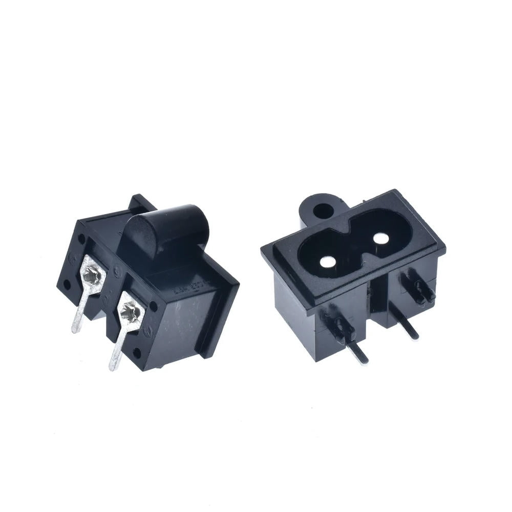 FOR 10PCS 2.5A 250V 2Pin IEC320 C8 Inlet Connector with Screw holes ...