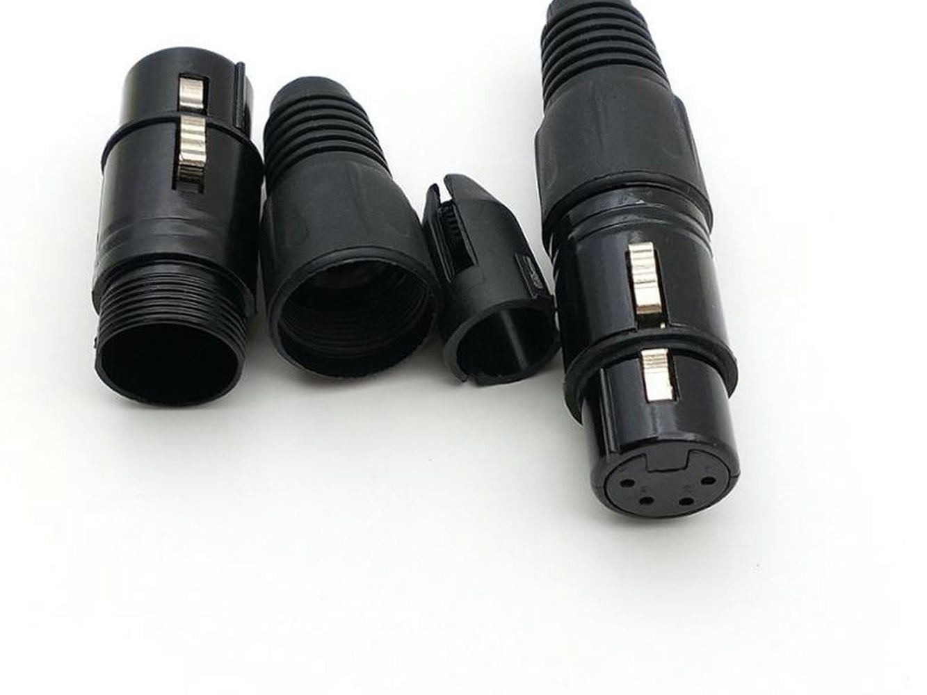 FOR 10PCS black 4 pin FEMALE XLR connectors - Walmart.com