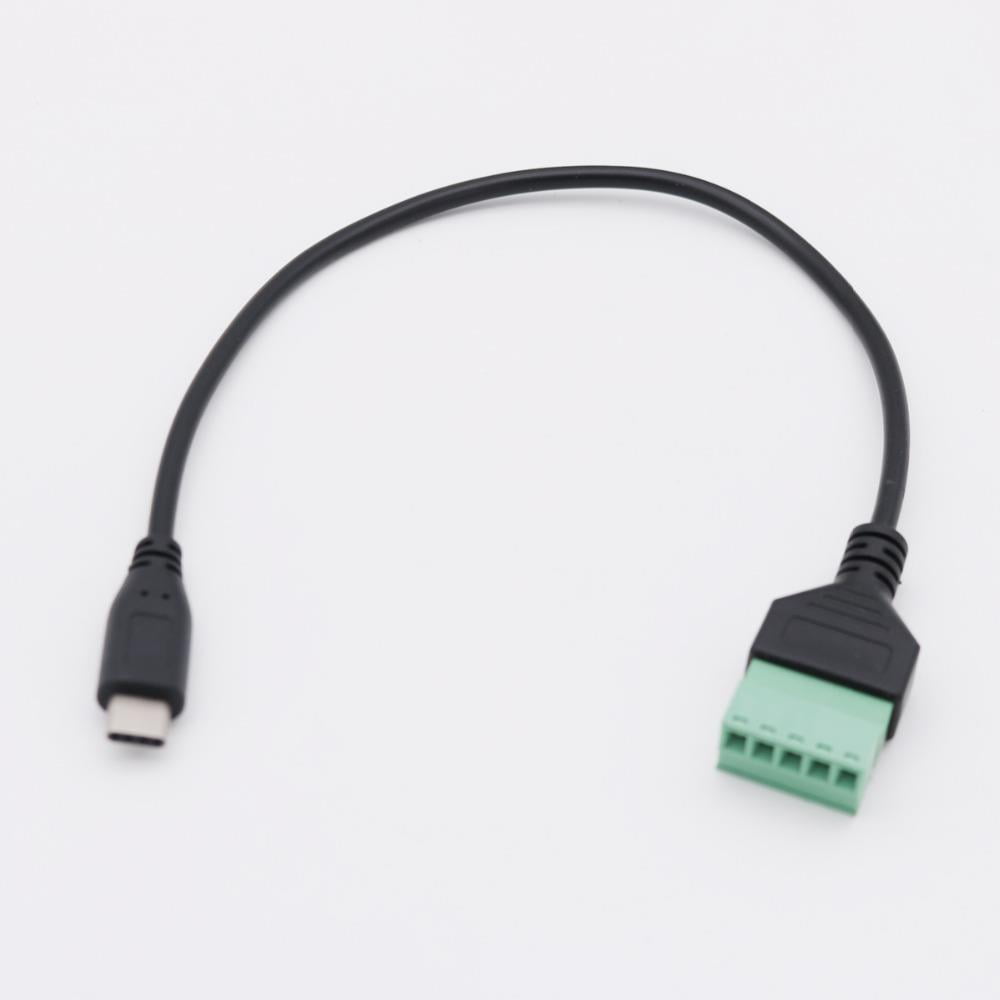 FOR 10Pc USB-C USB 3.1 Type-C Male to 5 Pin Screw Connector with Shield ...