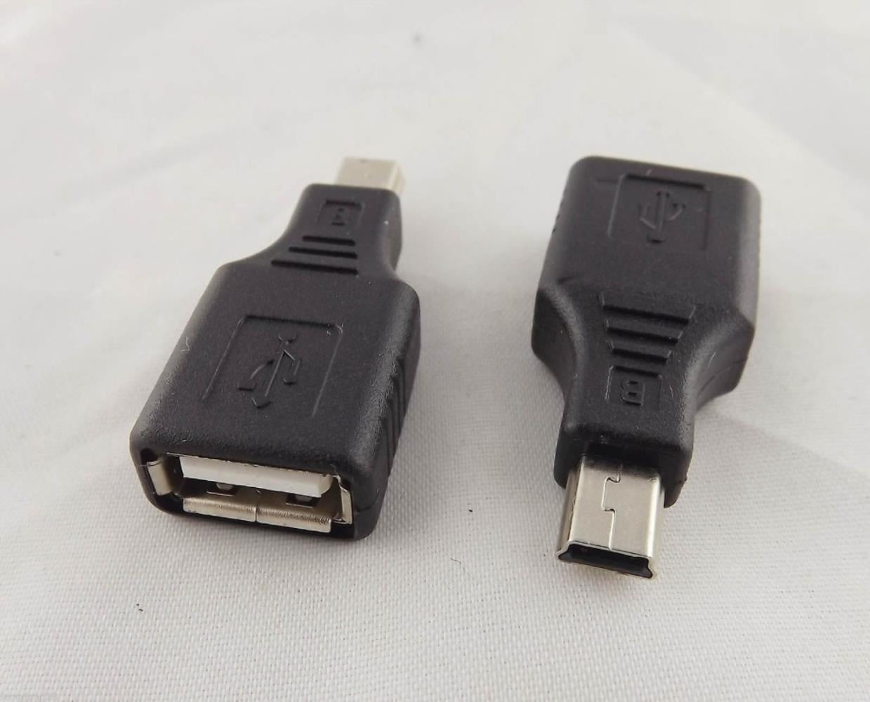 FOR 10Pcs F/M USB 2.0 A Female To Mini USB B 5 Pin Male Plug Adapter Converter - Walmart.com