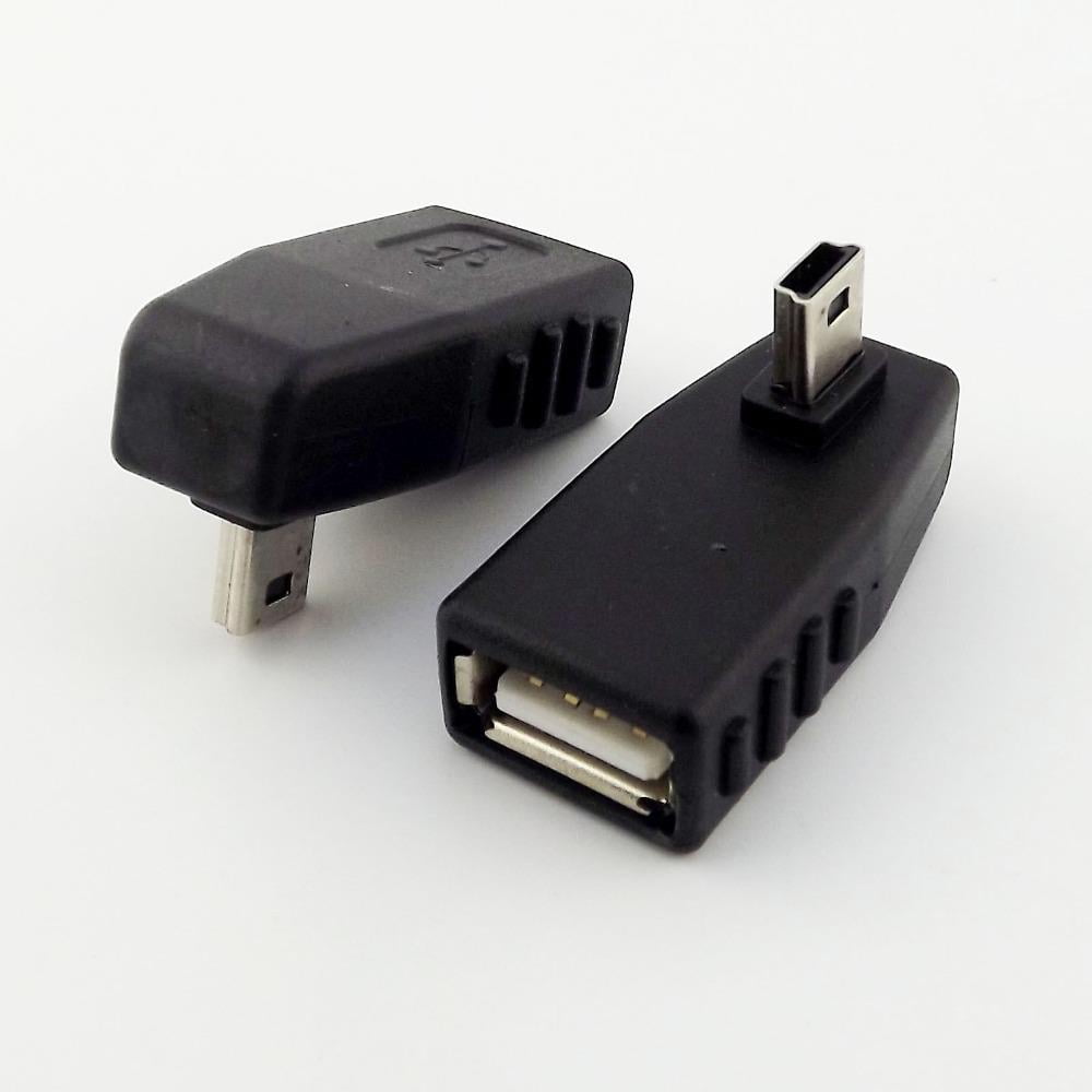 FOR 10Pcs Left Angled Mini USB 5-Pin B Male To USB 2.0 Type A Female ...