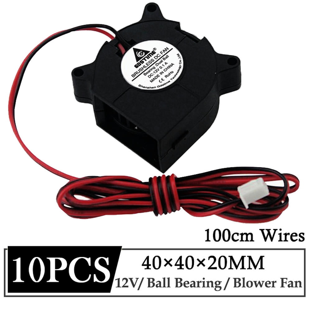 FOR 10Pcs/Lot 12V 40mm 40mmx40mmx20mm Dual Ball 1M Wire Brushless DC ...