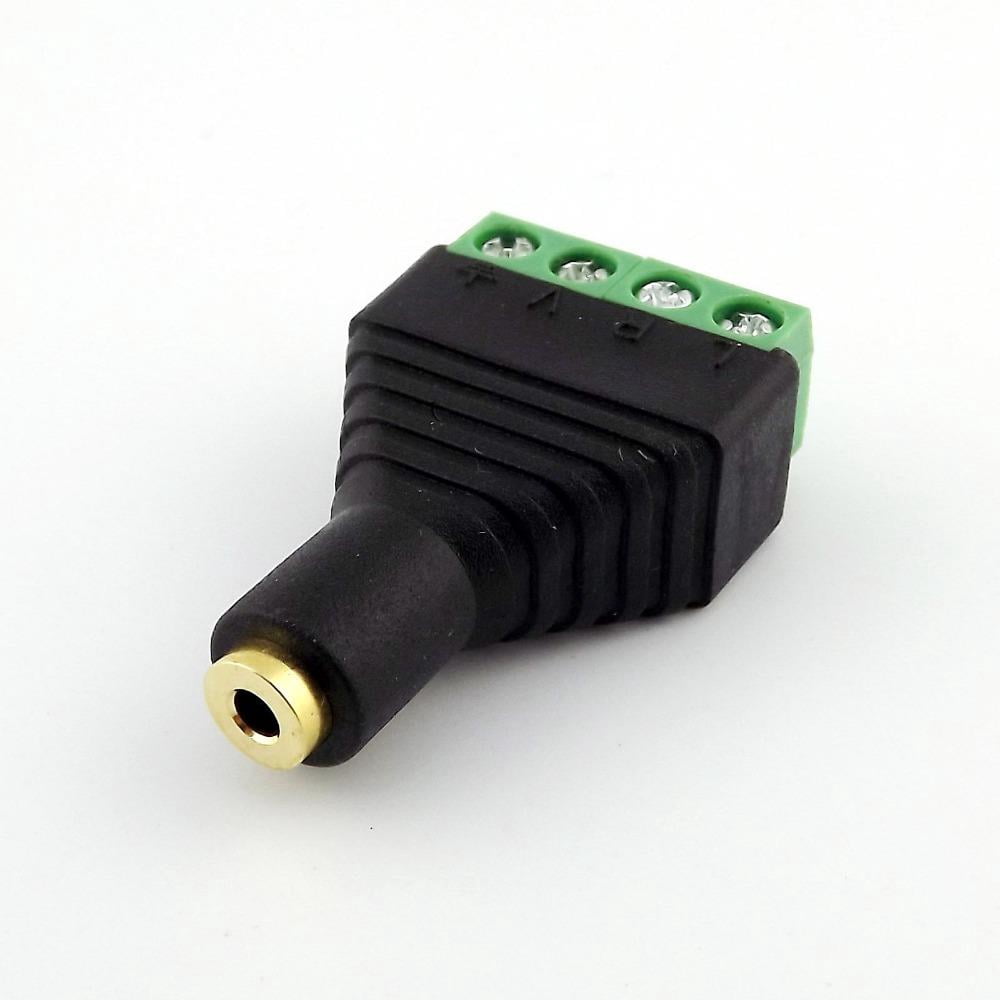 FOR 10pcs 2.5mm Stereo 4 Pole Female To Audio AV Screw Video Balun ...