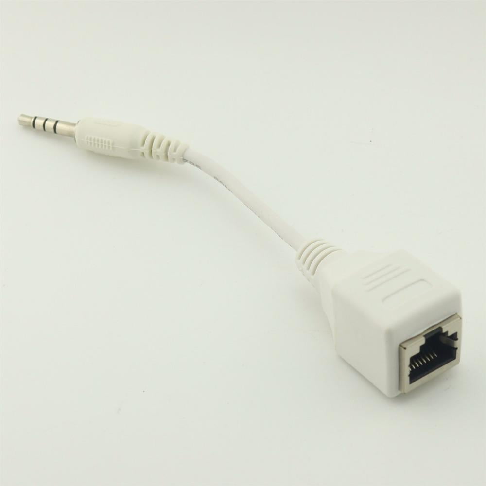 FOR 10pcs 3.5mm 1 Male Plug 4 Pole Audio Cable to RJ45 Socket Ethernet ...
