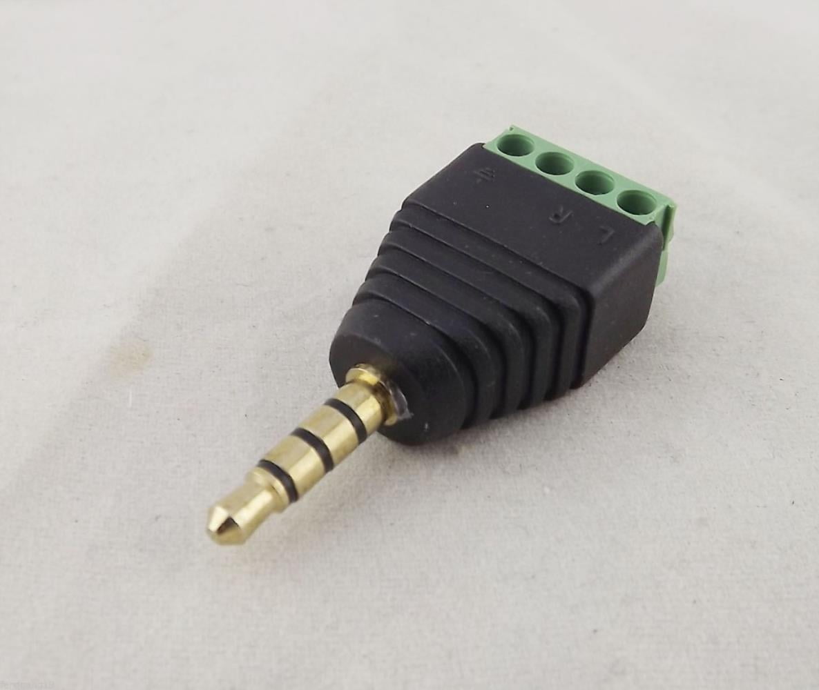 FOR 10pcs 3.5mm 1 Stereo 4 Pole Male Plug To AV Screw Video Balun ...