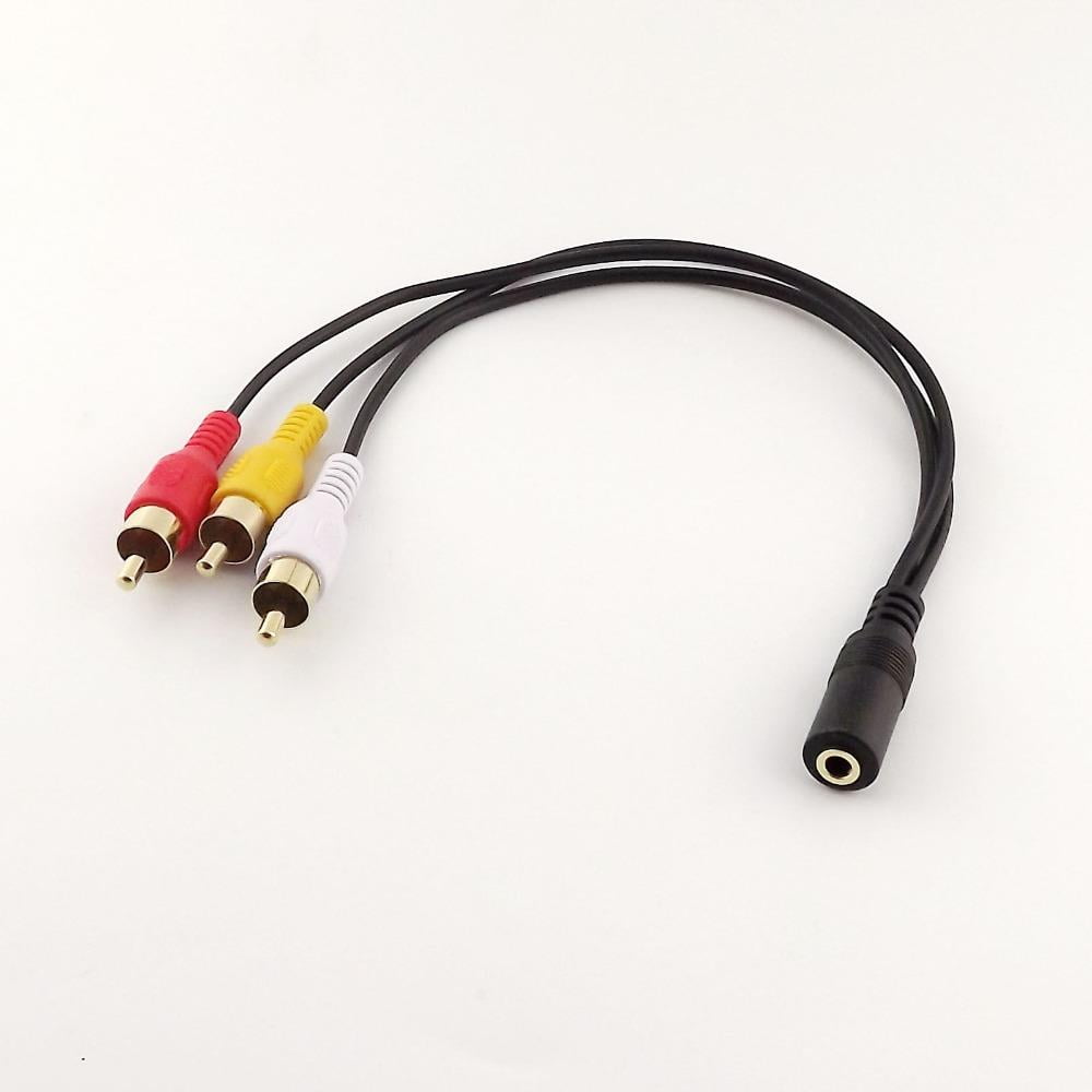 FOR 10pcs 3.5mm Mini Female Stereo To 3x RCA Male M/F AV TV Audio Video ...