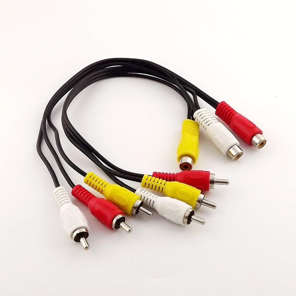FOR 10pcs 3 RCA Female Jack to 6 RCA Male Plug Splitter Audio Video AV ...