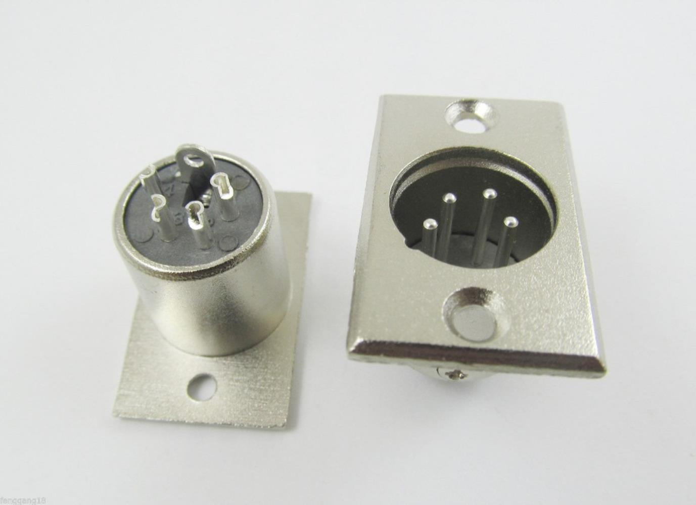 FOR 10pcs 4 Pin Panel Chassis - Mount Male Plug Socket Silver Nickel ...